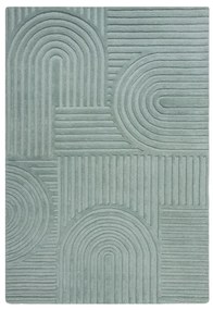 Tyrkysový vlněný koberec Flair Rugs Zen Garden, 160 x 230 cm