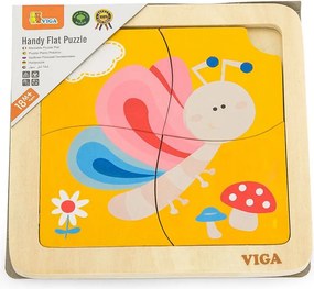 Dřevěné puzzle pro nejmenší Viga 4 ks Motýlek