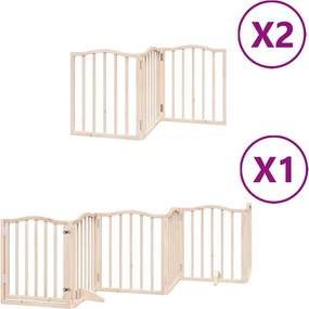 Zábrana pro psy s dvířky skládací 12 panelů 600 cm topol 3155586