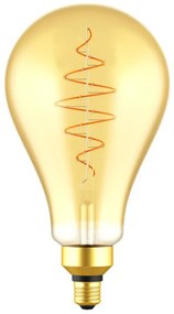 creative cables Zlatá LED XL hruška A160 se spirálovým vláknem ve tvaru croissant 8,5W E27 stmívatelná 2000K