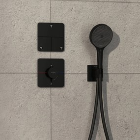 Hansgrohe ShowerSelect Comfort Q, termostat pod omítku pro 1 spotřebič a další výtok, černá matná, HAN-15589670