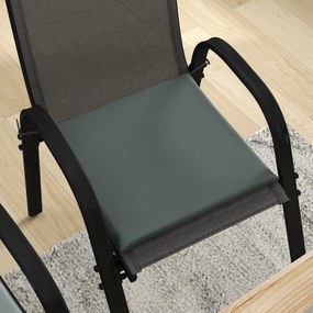 Outsunny Sada 6 Zahradních Polštářů - Polstrování na Židle do Exteriéru 3 cm Polyester s rozměry 42L x 42W cm Tmavě Šedé | Aosom