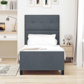 Postel s boxspringem s čelo Tmavě šedá 90 x 200 cm samet 3344916