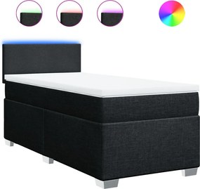 Box spring postel s matrací černá 90x200 cm textil 3288066