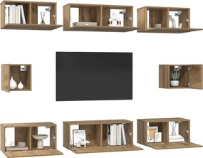 Sestava TV skříněk 8 ks Artisanový dub Kompozitní dřevo 3393167