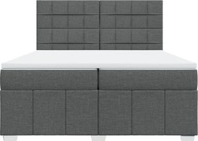 Box spring postel s matrací tmavě šedá 200x200 cm textil 3291776