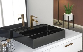 Sapho Sapho, AURUM nerezové umyvadlo na desku, průměr 38cm, včetně odtoku, tepaný kov, měď mat, AU301-T