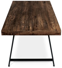 Autronic Jídelní stůl, 160x90x76 cm, MDF deska, dýha borovice, kovové nohy, černý lak
