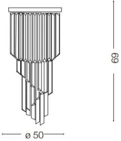 Ideal Lux Stropní svítidlo CARLTON PL12, ø 50 cm Barva: Chrom