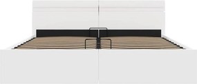 Rám postele LED s úložným prostorem bílý umělá kůže 160x200 cm 285550