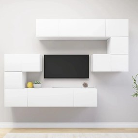 8dílný set TV skříněk bílý kompozitní dřevo