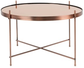 OnaDnes -20% Měděný skleněný konferenční stolek ZUIVER CUPID 62,5 cm