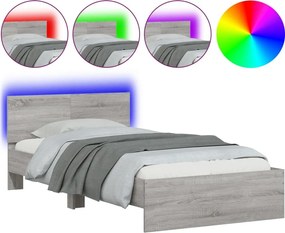 vidaXL Rám postele s čelem a LED osvětlením 100 x 200 cm [838804] Barva: hnědý dub