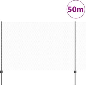 Hexagonální plot s podpěrou 50 x 1,6 m Ocel potažená PVC Šedá 3336912