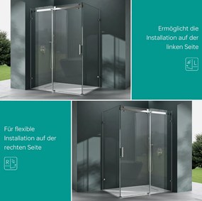 design sprchový kout RAVENA 17-2 - CHROM 100-160cm