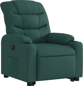 Zvedací polohovací křeslo tmavě zelené textil 3206651