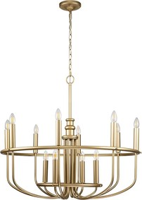Elstead CAPITOL HILL lustr do obýváku 12x E14 zlatý 88 cm