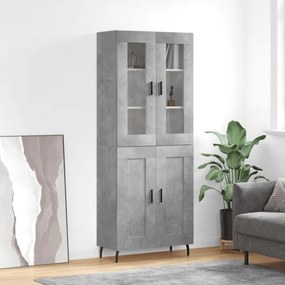 Skříň highboard betonově šedá 69,5x34x180 cm kompozitní dřevo 3198357