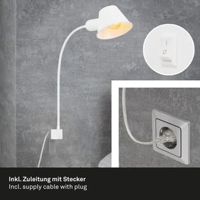 Briloner 2079-016 - Nástěnná flexibilní lampa 1xE27/10W/230V bílá