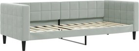 Válenda s přistýlkou světle šedá 90 x 200 cm samet 3196691