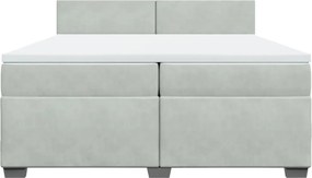 Box spring postel s matrací světle šedá 200x200 cm samet 3286396