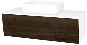 Dřevojas Koupelnová skříň INVENCE SZZ 100 (umyvadlo Joy) Varianta: L01 Bílá vysoký lesk / A01 Dub (masiv)