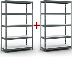 Policový regál 1+1 ZDARMA, 1966x1200x500 mm, nosnost 280kg