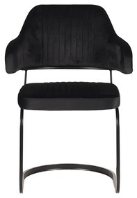 LABEL51 Černá sametová jídelní židle Hagen