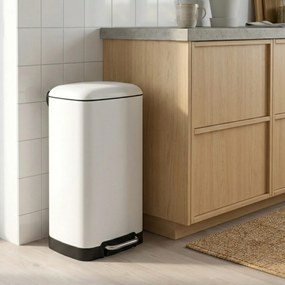 Odpadkový koš s pedálem MYK, 30 l – bílý