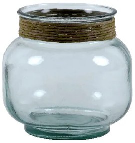 San Miguel VIDRIOS SAN MIGUEL !RECYCLED GLASS! Váza z recyklovaného skla s omotávkou "HURRICANE", 18 cm