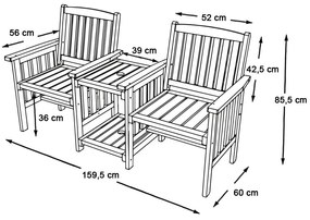 Dřevěná zahradní sestava pro 2 osoby