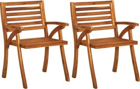 vidaXL Zahradní jídelní židle s poduškami 2 ks masivní akáciové dřevo [3060858] Barva: taupe