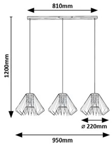 Rabalux 72371 - Lustr na lanku EMERENCIA 3xE27/40W/230V