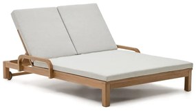 Dvoumístné dřevěné zahradní lehátko v bílo-přírodní barvě Sonsaura – Kave Home