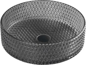 Sapho Beauty - Umyvadlo na desku, průměr 40 cm, bez přepadu, černé sklo TY214