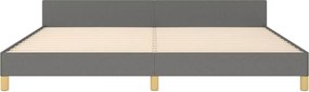 Rám postele s čelem tmavě šedý 200x200 cm textil 3125325
