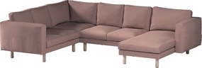 Potah na pohovku IKEA Norsborg rohová, 5-místná se šezlongem barva růžová látka pletený vzor
