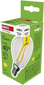 EMOS LED žárovka Mini Globe Filament E14 3,4W-40W NW / LED žárovka / n
