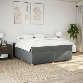 Box spring postel s matrací tmavě šedá 200x200 cm textil 3285402