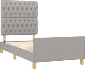 Rám postele bez matrace světle šedá 90 x 190 cm textil 3125260