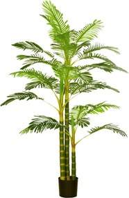 Umělá palma HOMCOM 190 cm, umělá rostlina v květináči, plastová umělá palma, dekorativní umělá rostlina do obývacího pokoje, ložnice, kanceláře nebo z