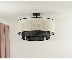 Duolla - Přisazený lustr RATTAN YUTE 1xE27/15W/230V pr. 45 cm krémová/černá