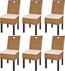 vidaXL Jídelní židle 6 ks ratan kubu a mangovníkové dřevo [274363]