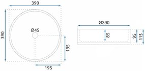 Skleněné umyvadlo na desku REA CRISTAL