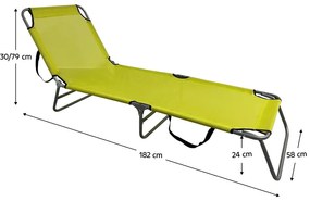 Kondela Zahradní lehátko, zelená/šedá, KELEO