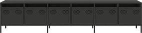 TV skříňka černá 202x39x43,5 cm ocel válcovaná za studena 3307149