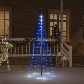 vidaXL Vánoční stromek na stožár 108 modrých LED diod 180 cm