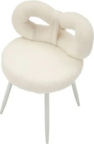 Designová jídelní židle Ilary Mini bouclé bílá
