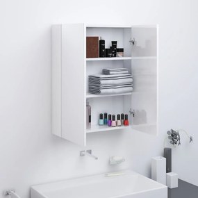 Koupelnová skříňka se zrcadlem 60 x 15 x 75 cm MDF zářivě bílá 331525