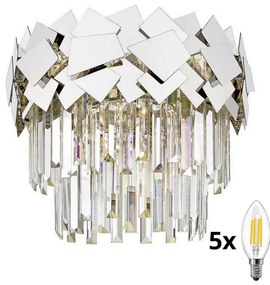 Brilagi - LED Křišťálové stropní svítidlo MIRAGE 5xE14/40W/230V